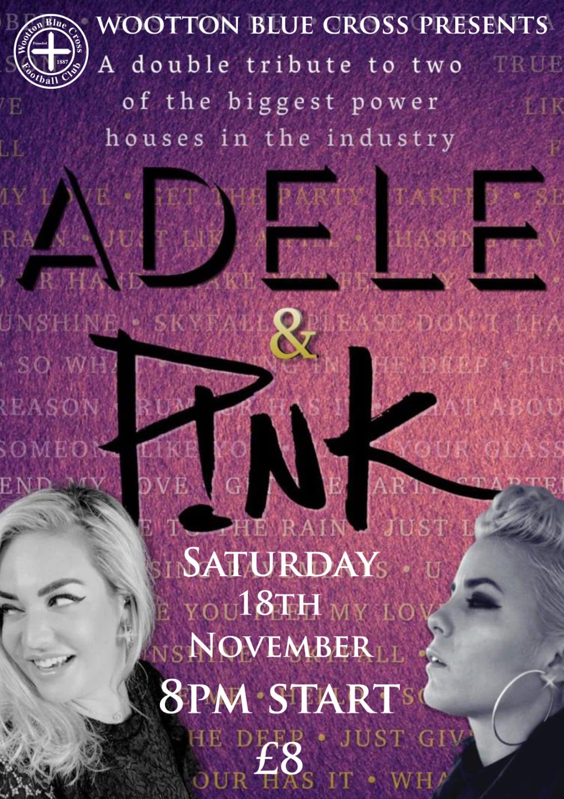 18th November 2023 – Pink & Adele - Wootton Blue Cross Football Club